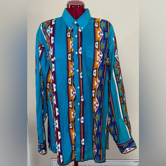Wrangler | Shirts | Vintage Wrangler Southwestern Cowboy Cut Regular ...